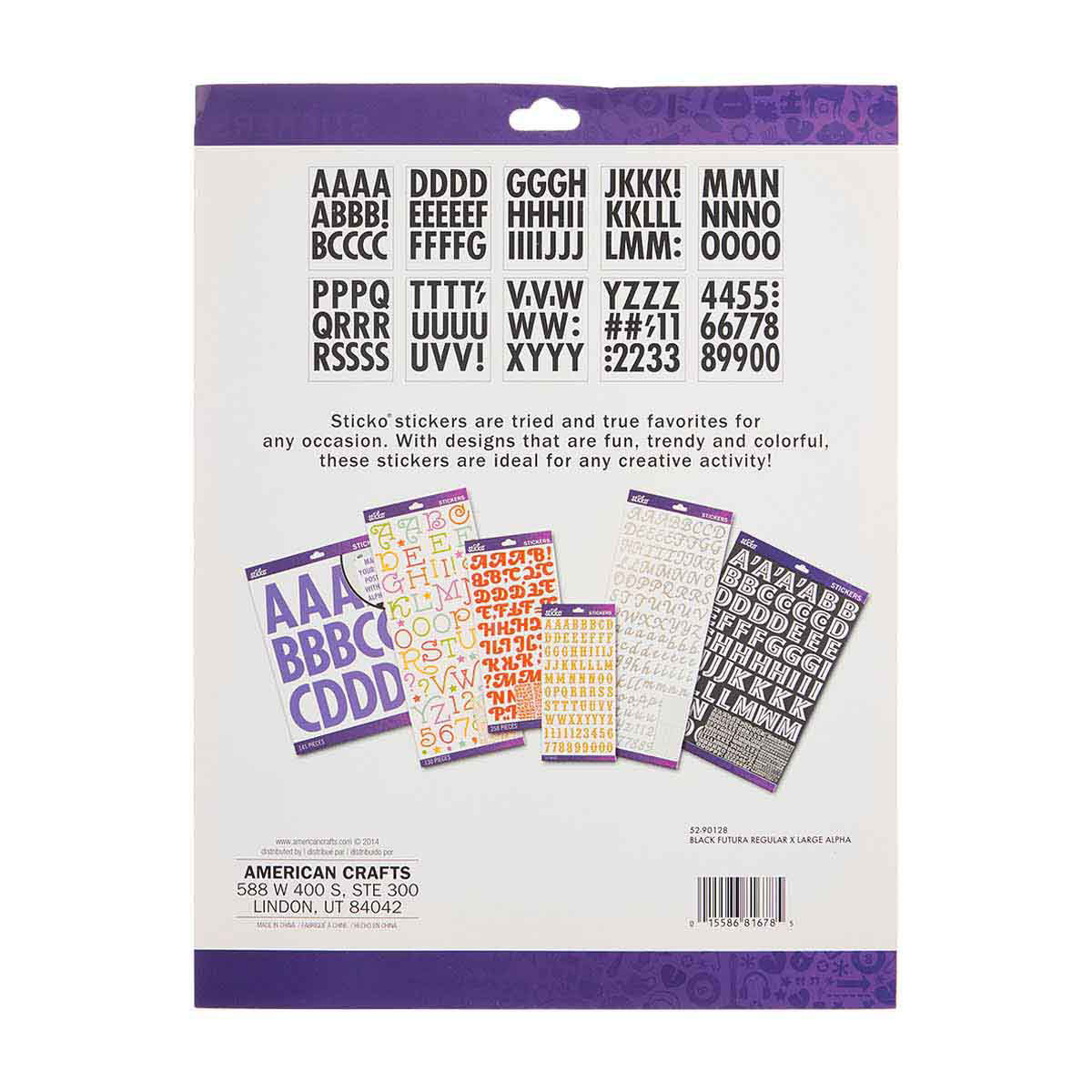 Sticko Alphabet Sticker, Extra Large, Black