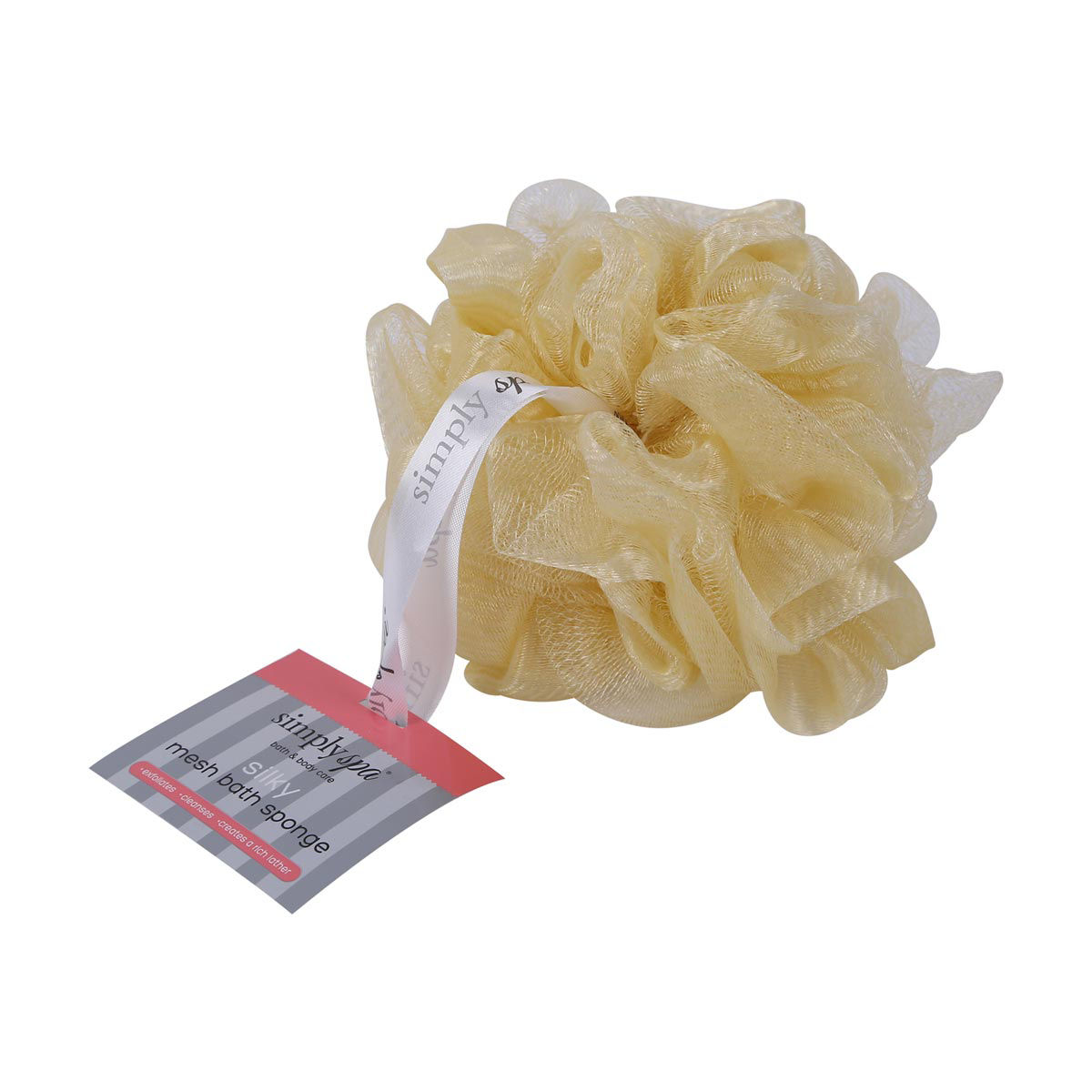 Simply Spa Silky Mesh Bath Sponge, Beige