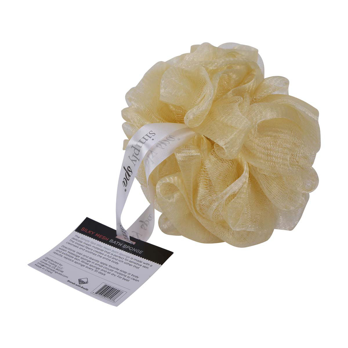 Simply Spa Silky Mesh Bath Sponge, Beige