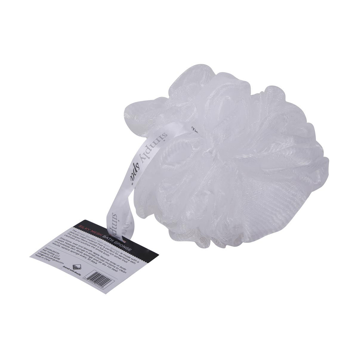 Simply Spa Silky Mesh Bath Sponge, Beige