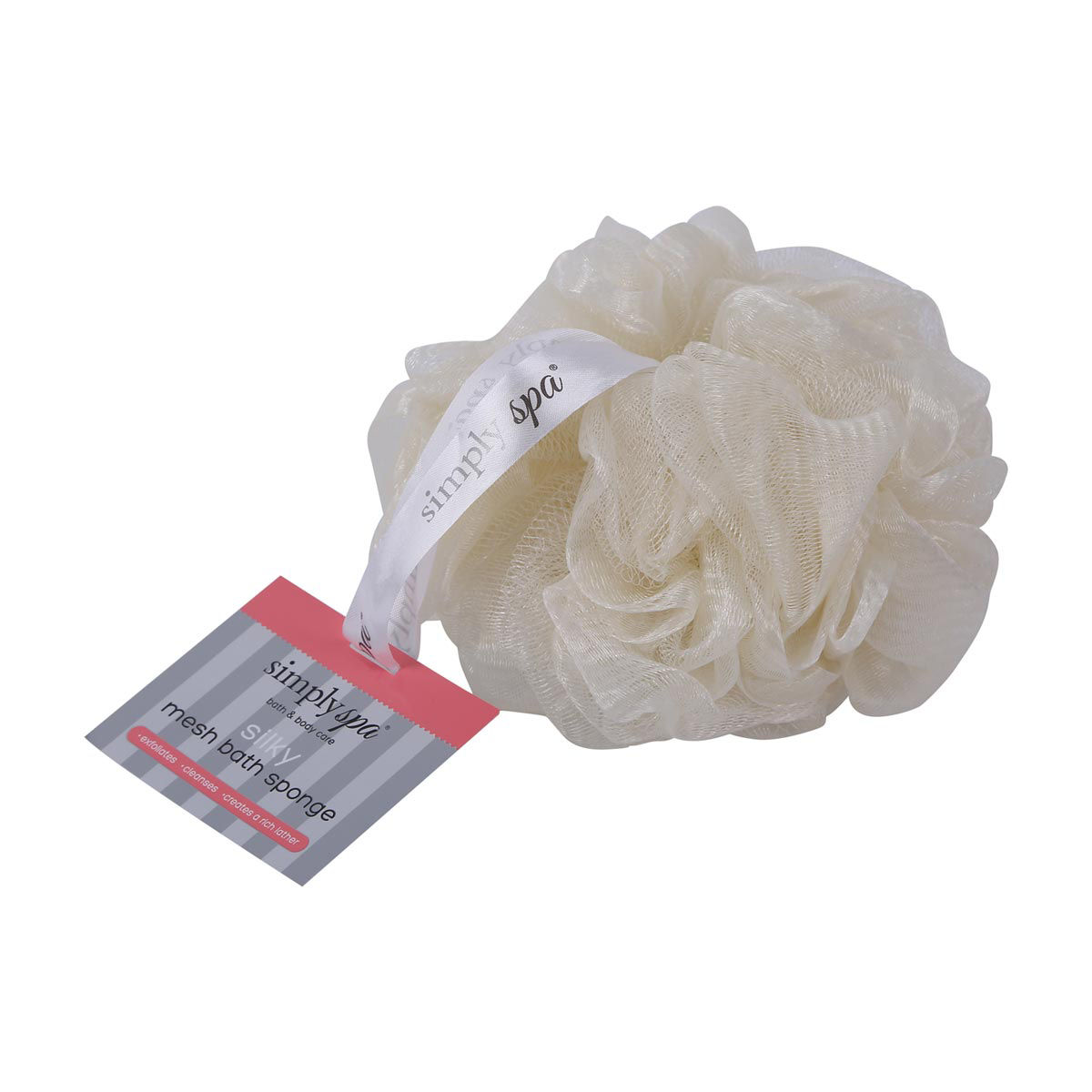 Simply Spa Silky Mesh Bath Sponge, Beige