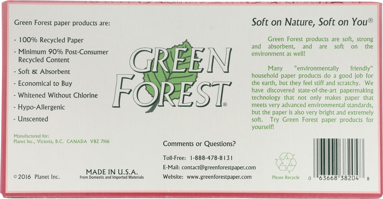 Green Forest Recycled Facial Tissue