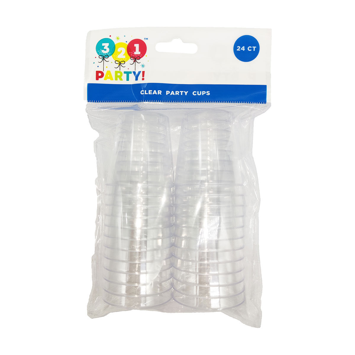 321 Party! Clear Party Cups, 24 Count