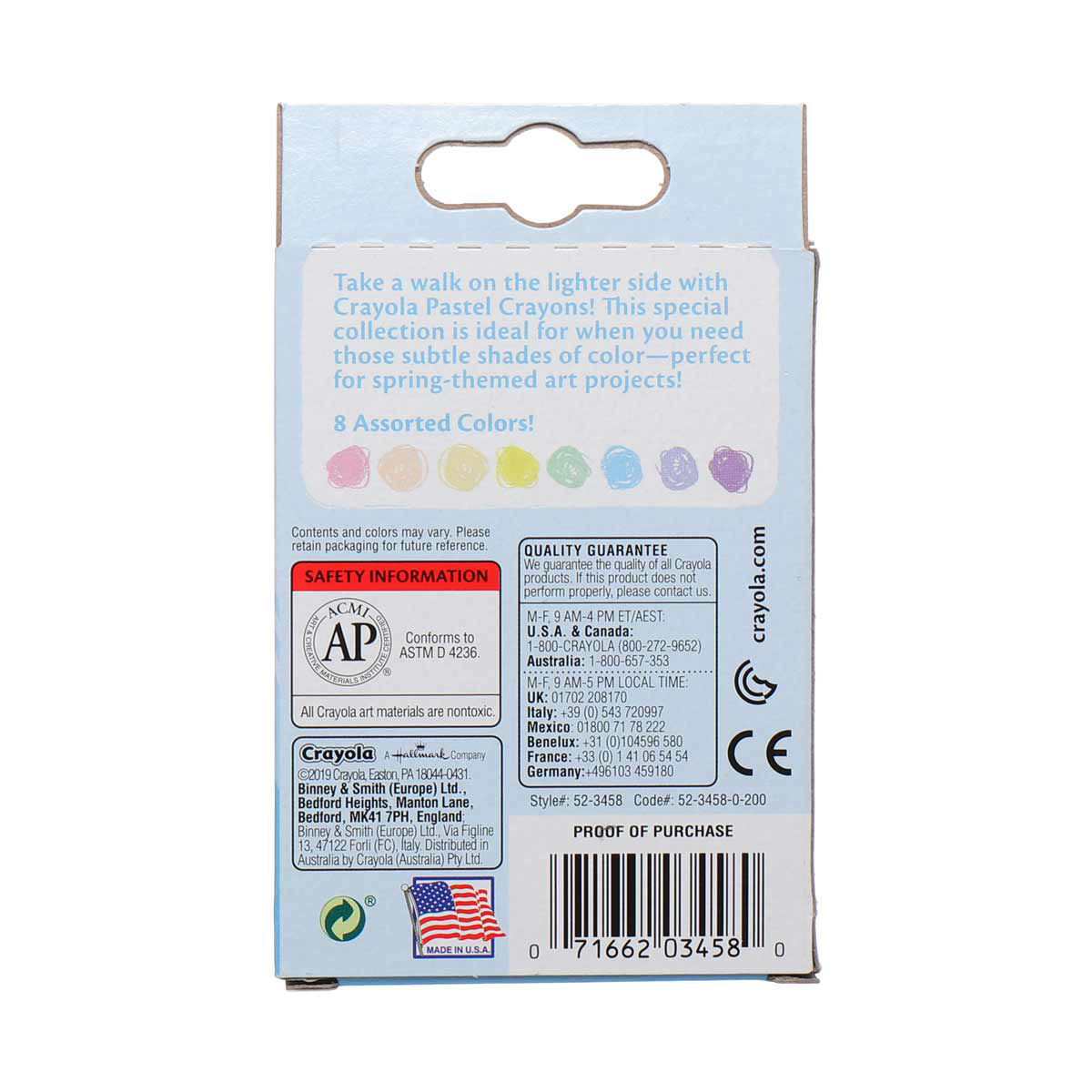 Crayola Pastel Crayons, Assorted Colors, 8 Count