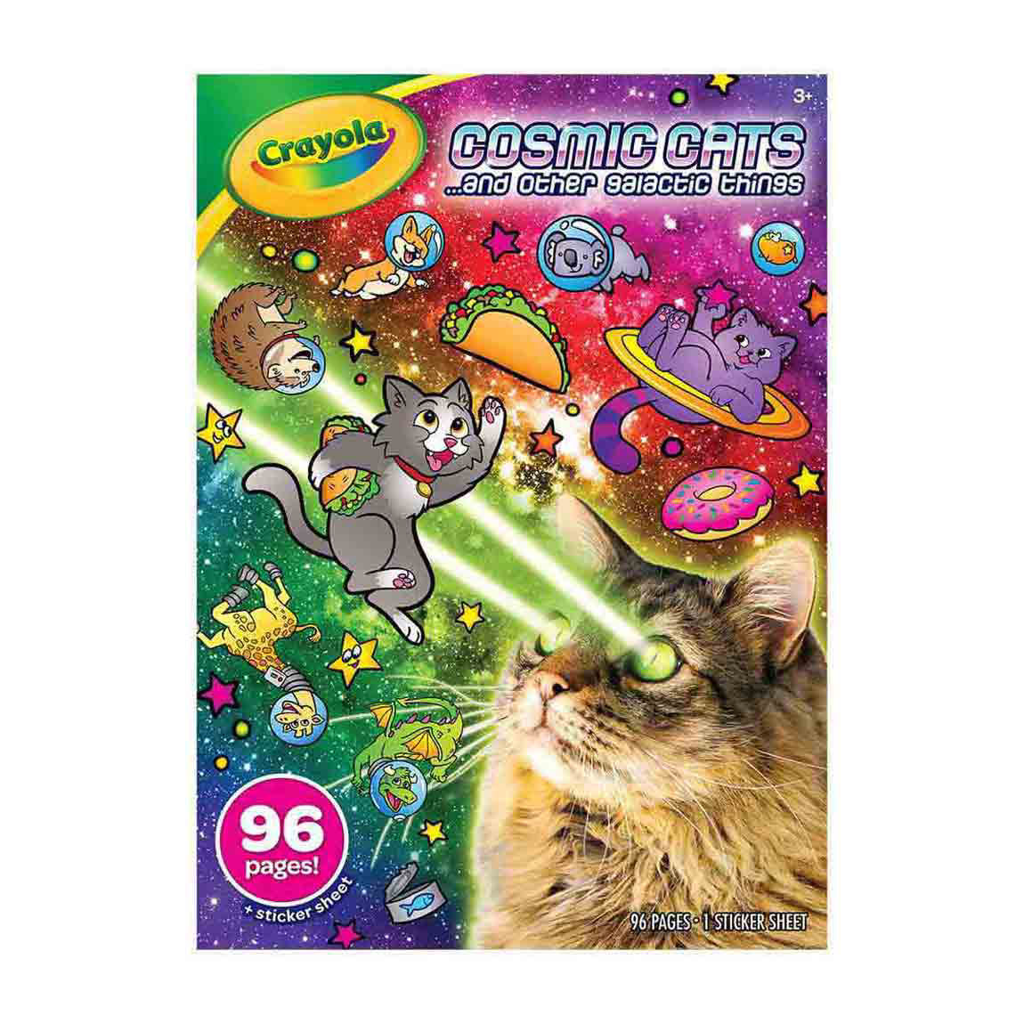 Crayola Cosmic Cats Coloring Book, Sticker Sheet, 96 Pages