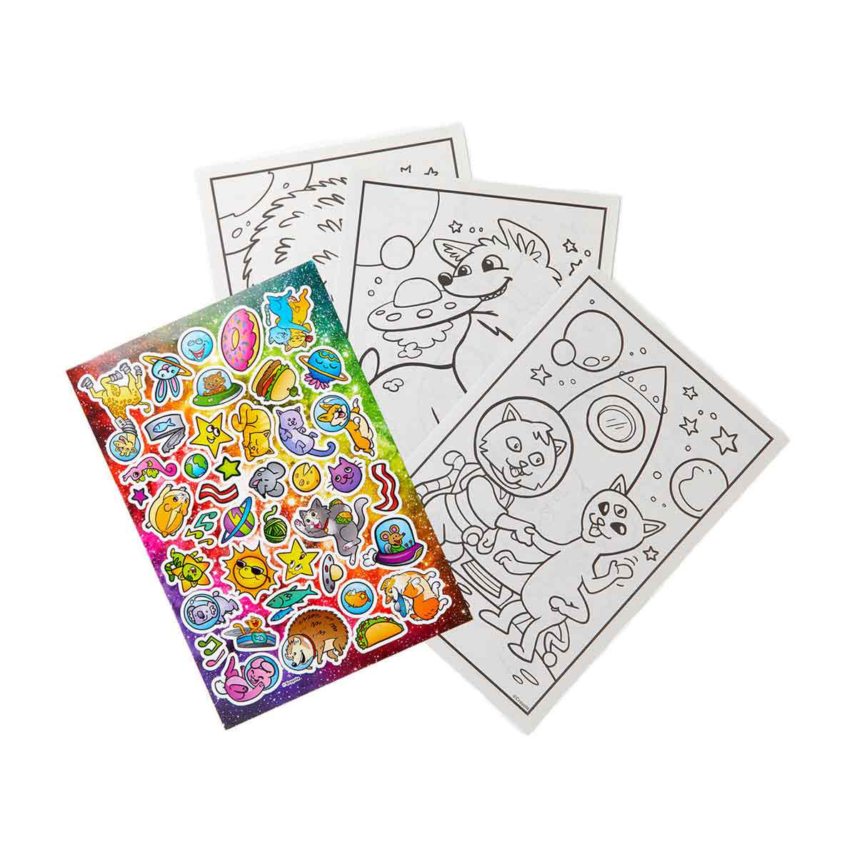 Crayola Cosmic Cats Coloring Book, Sticker Sheet, 96 Pages
