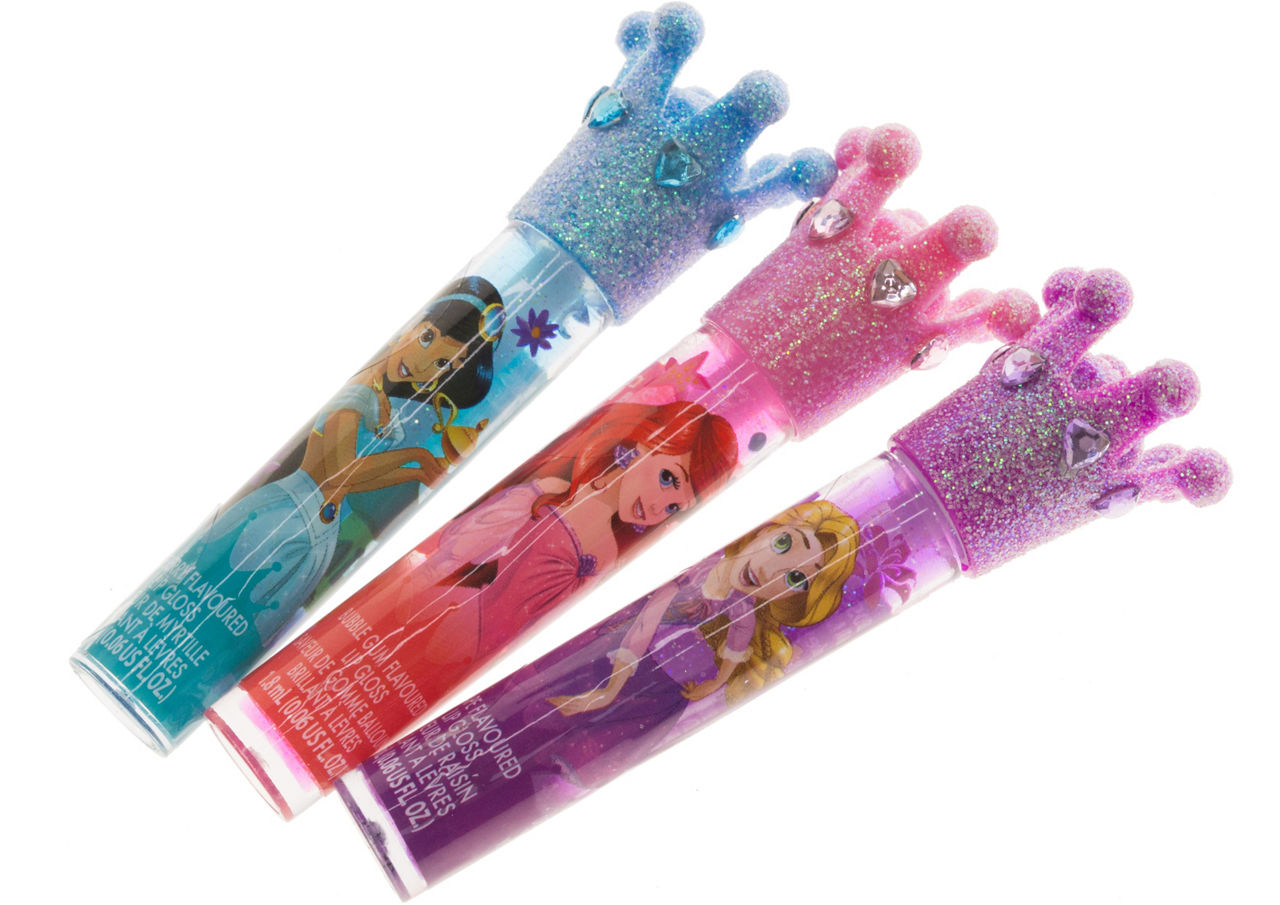 Disney Princess Flavored Lip Gloss, 3 Pack