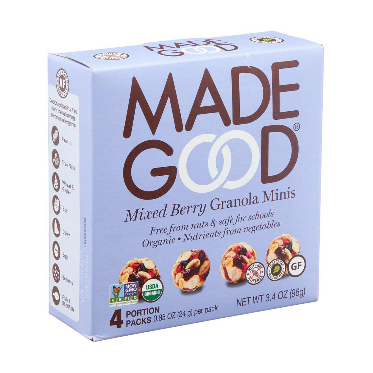 MadeGood Mixed Berry Granola Minis, Pack of 4