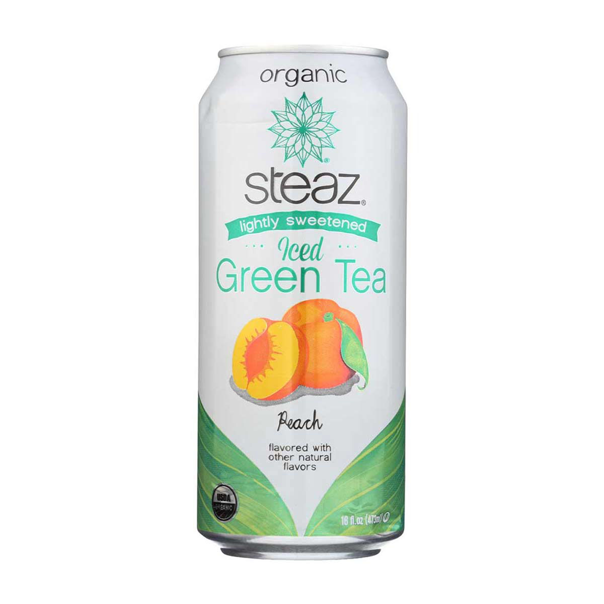 Steaz Organic Lightly Sweetened Peach Iced Green Tea, 16 fl. oz.