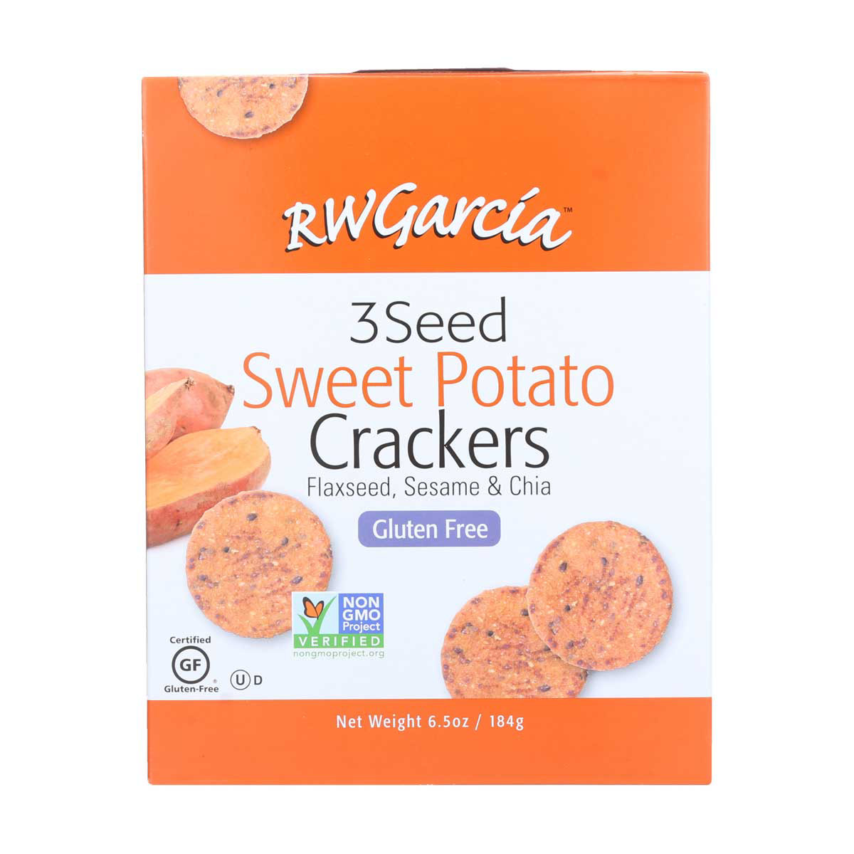 RW Garcia 3 Seed Sweet Potato Crackers, 6.5 oz.