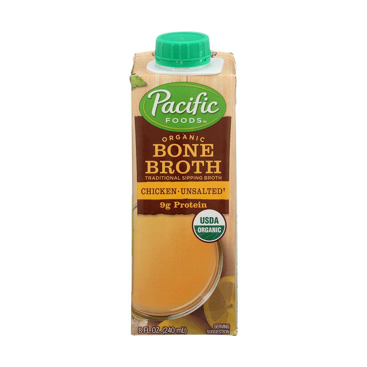 Pacific Foods Natural Organic Unsalted Chicken Bone Broth, 8 fl. oz.