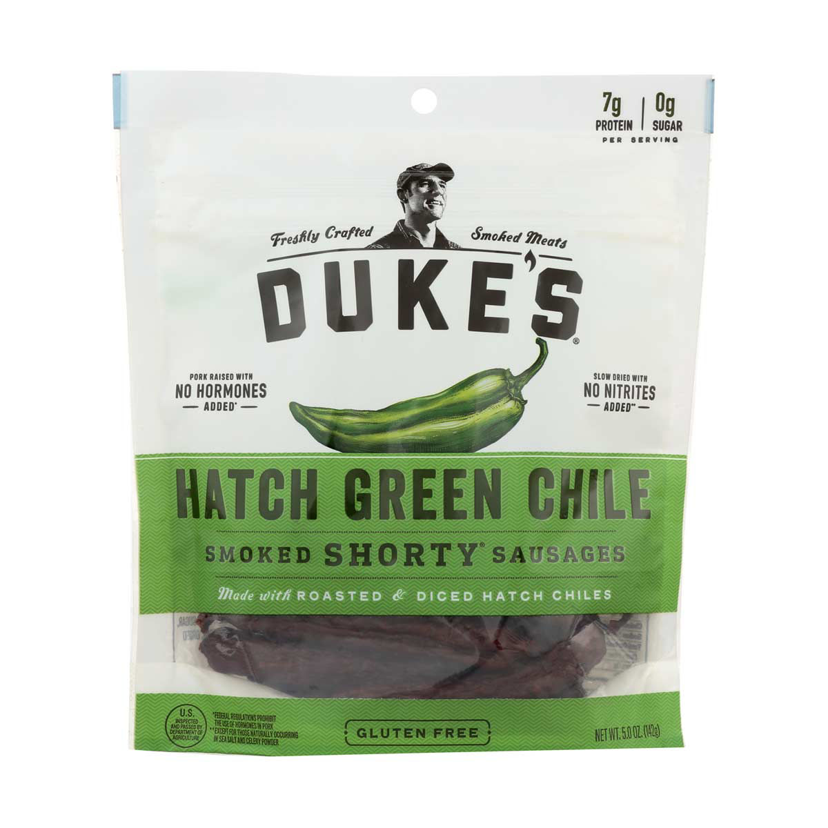 Duke's Hatch Green Chile Smoked Shorty Sausages, 5 oz.