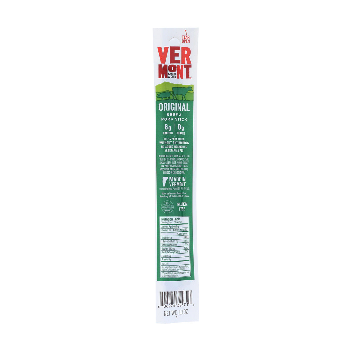Vermont Smoke & Cure Original Beef & Pork Stick, 1 oz.