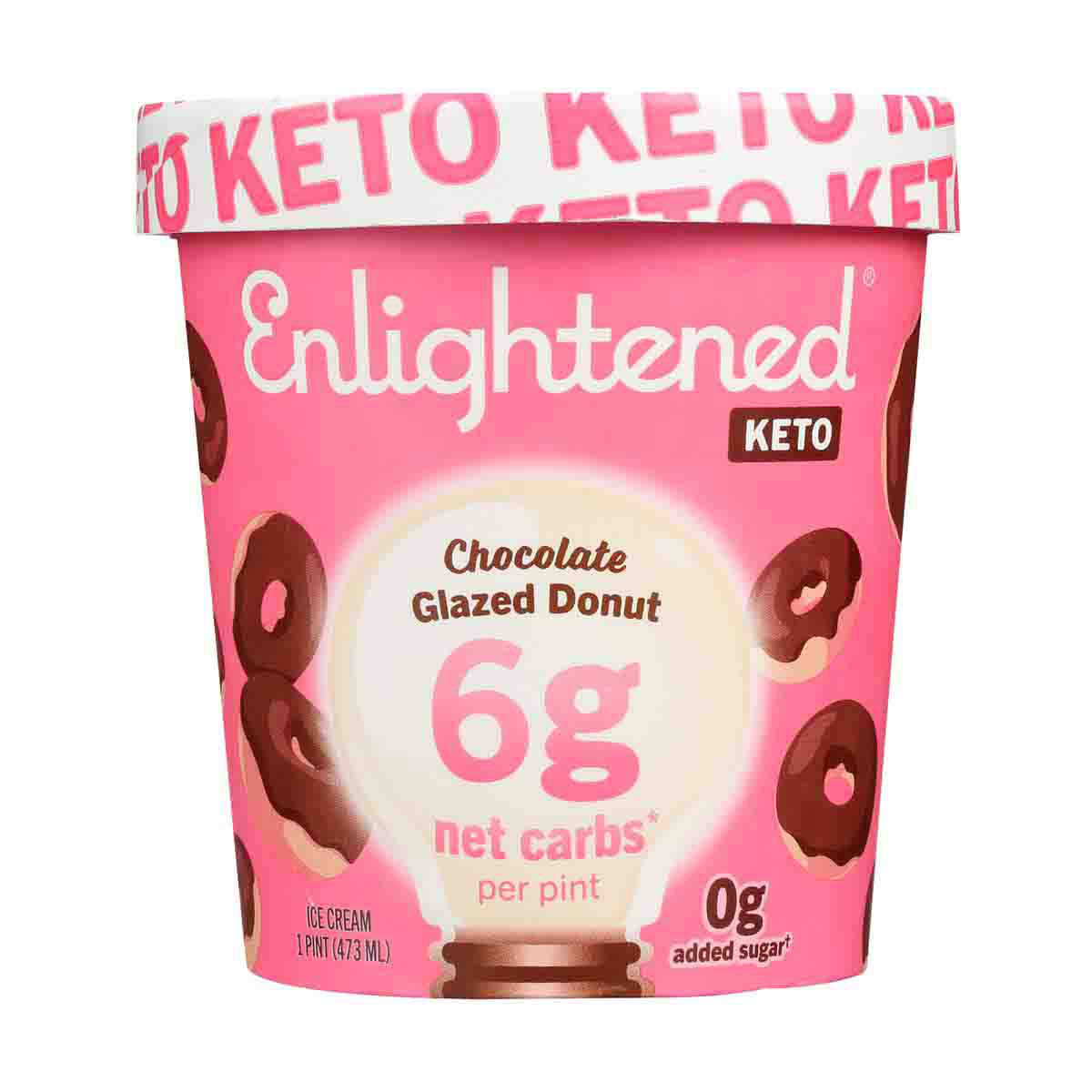 Enlightened Chocolate Glazed Donut Keto Ice Cream, 16 fl. oz.