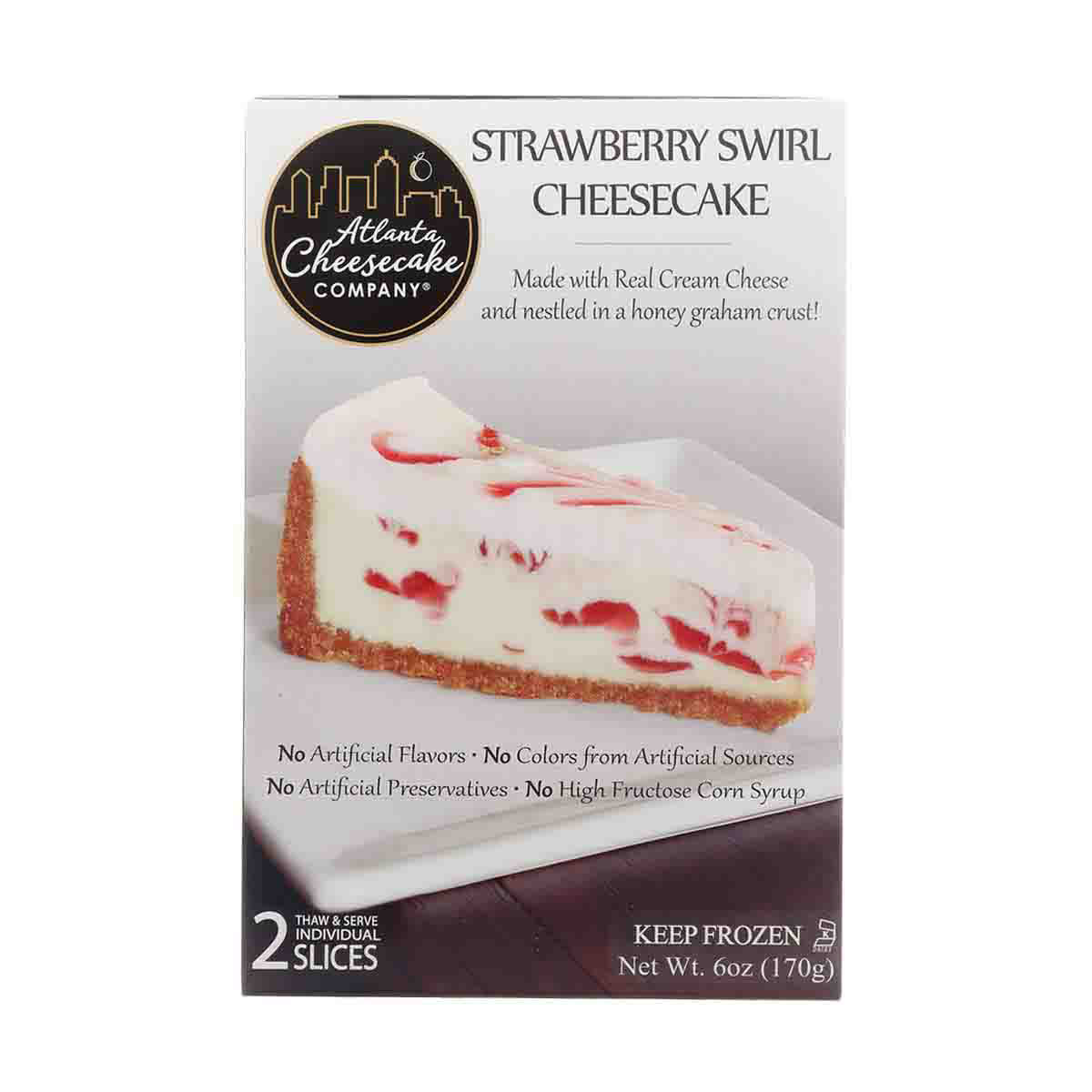 Atlanta Cheesecake Company Strawberry Swirl Cheesecake, 12 oz.