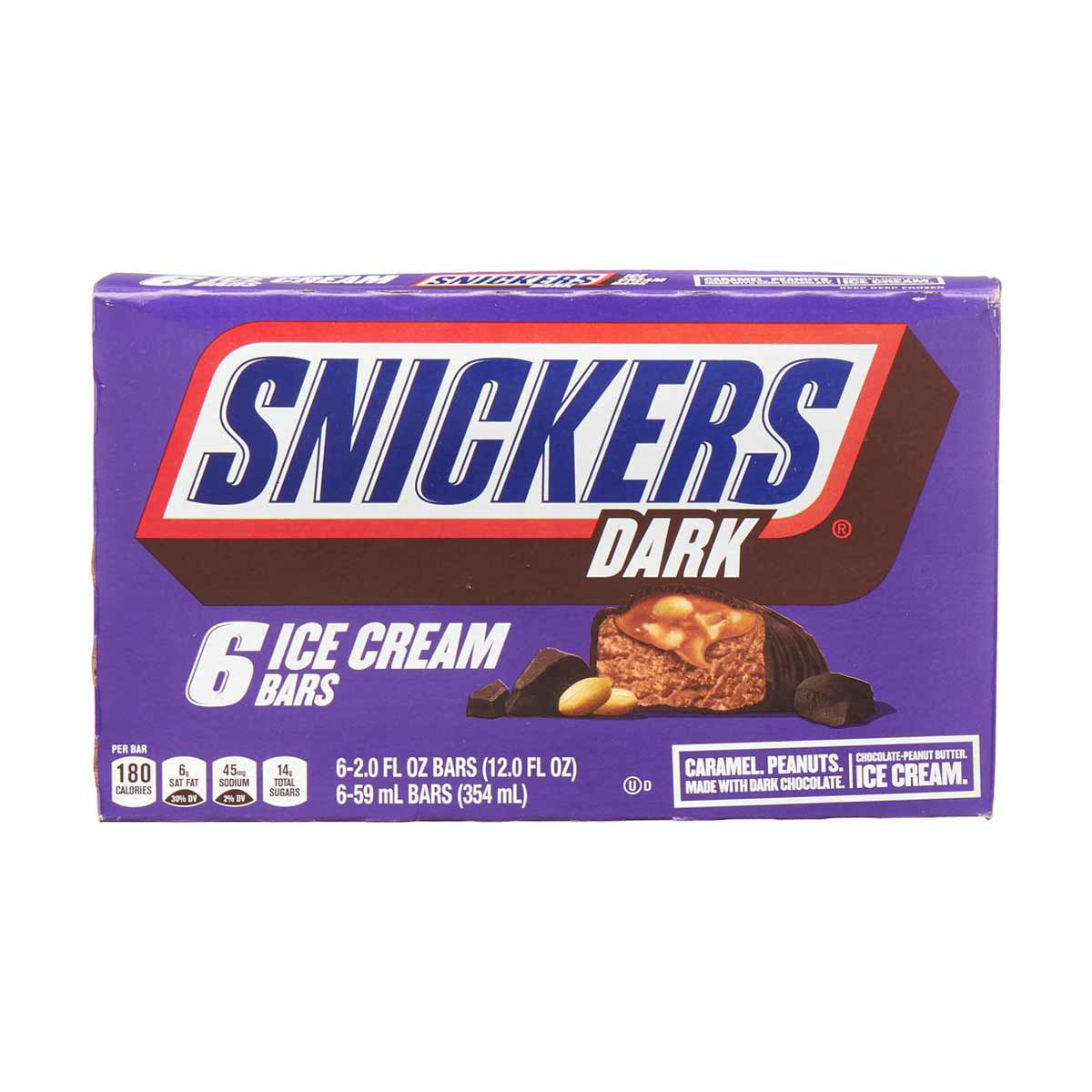 Snickers Dark Chocolate Ice Cream Bars, 6 Count