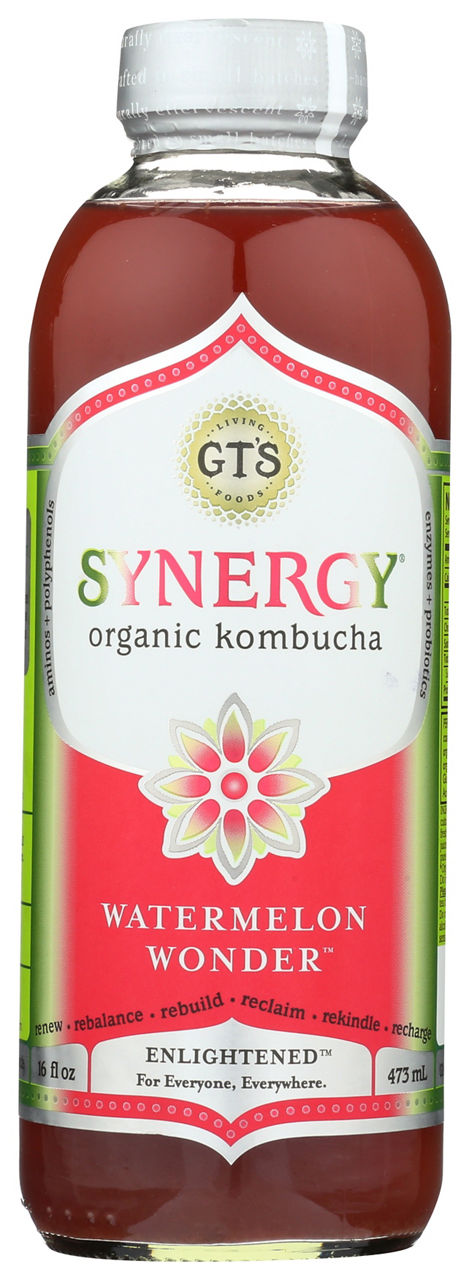 GT's Synergy Watermelon Wonder Organic Vegan Raw Kombucha, 16 fl. oz.