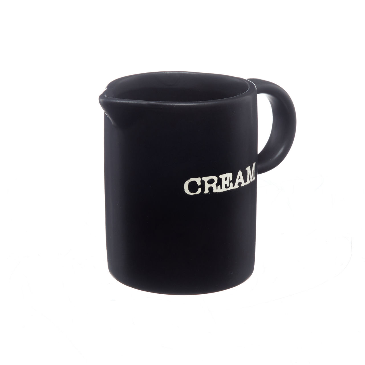 Black and White Creamer Pitcher with Handle