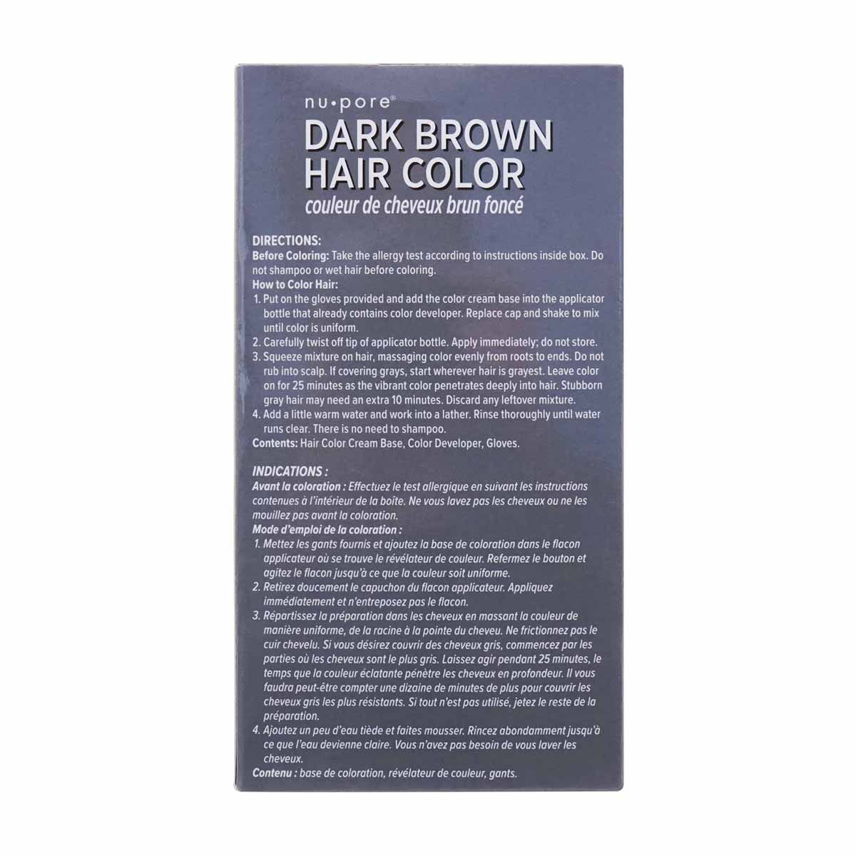 Nu-Pore Hair Color, Dark Brown