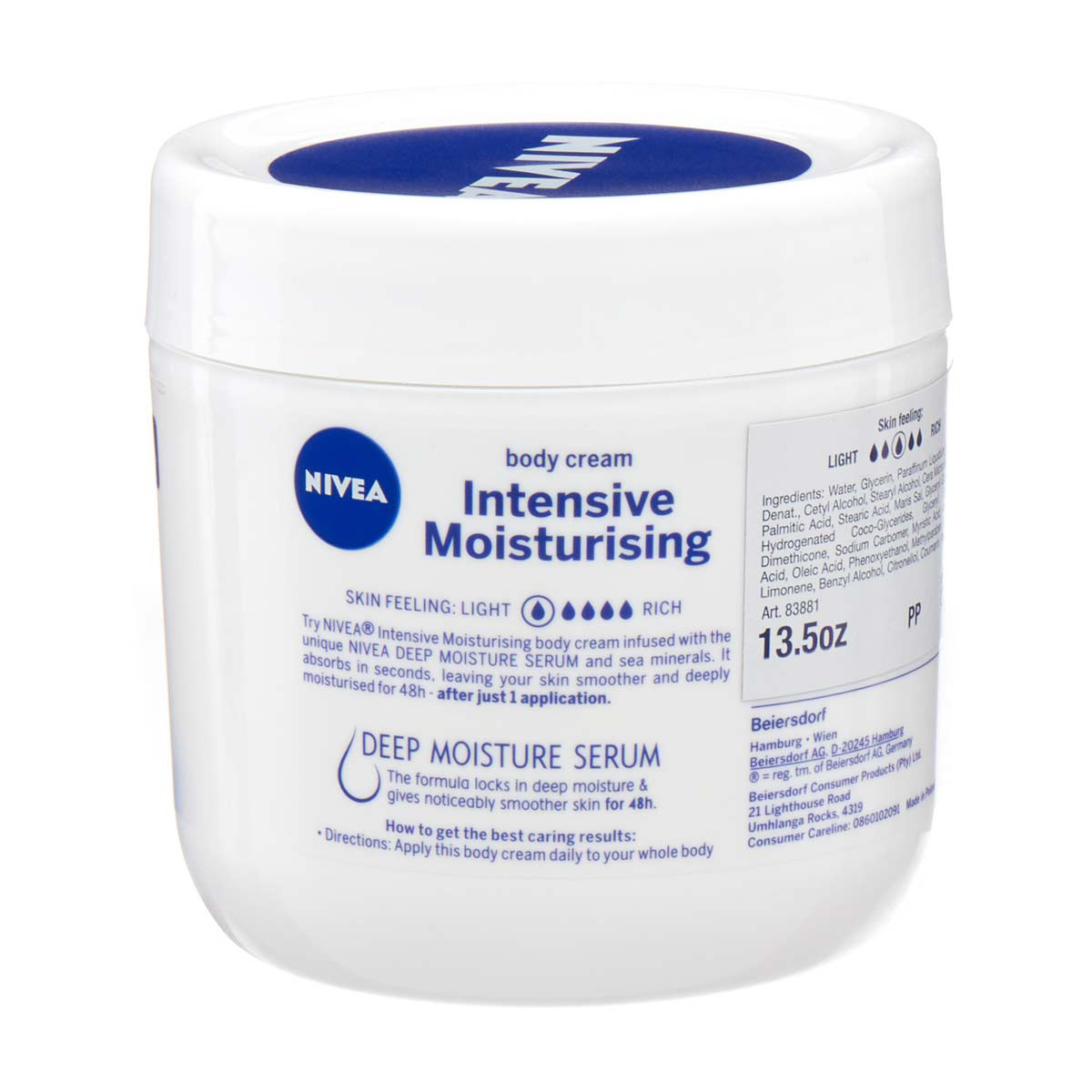 Nivea Intensive Moisturizing Body Cream Tub