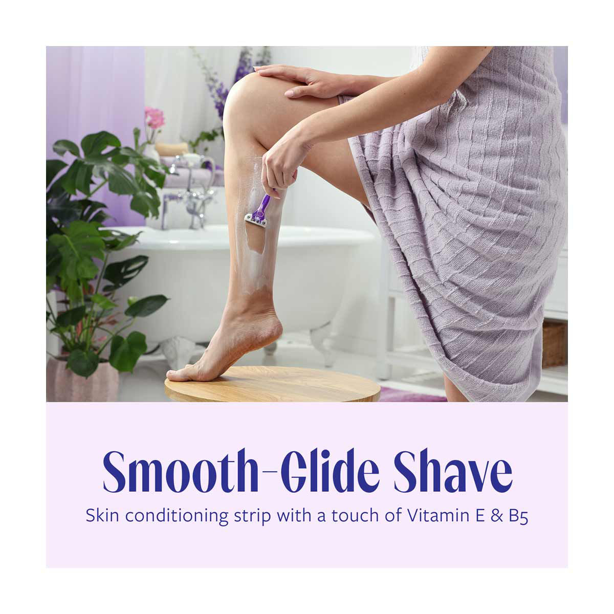 Skintimate Exotic Violet Blooms 4 Blade Disposable Razor, 4 ct