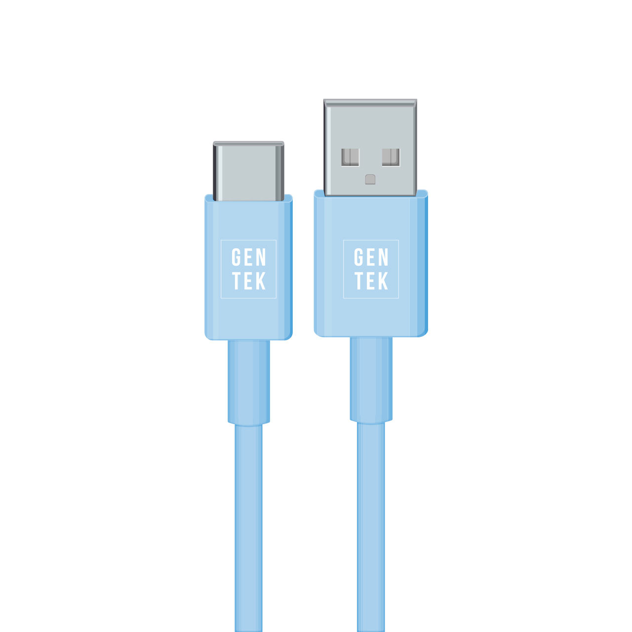 GENTEK Blue High Speed Type C Charging Cable, 3 ft.