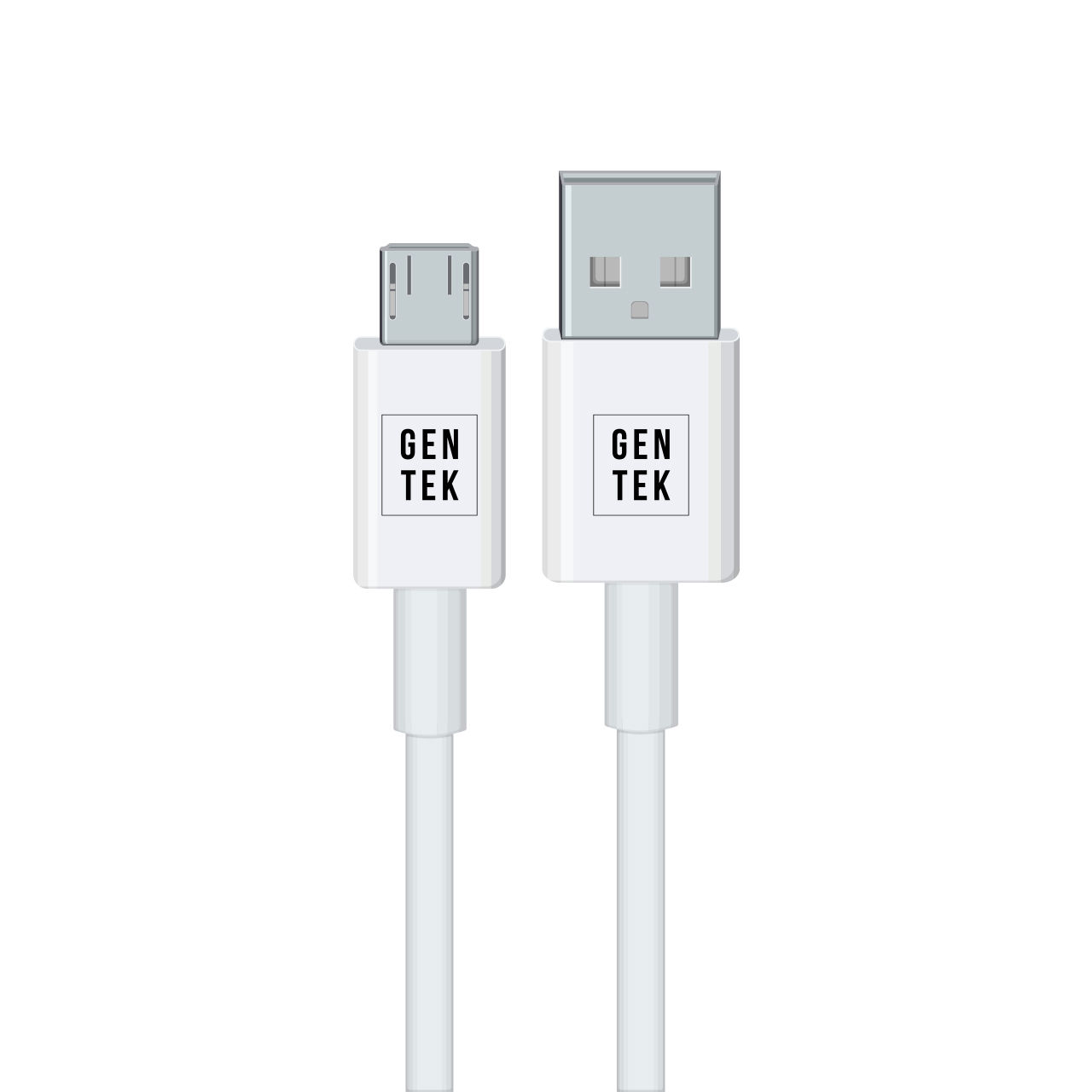GENTEK White Micro-USB Cable, 3 ft.