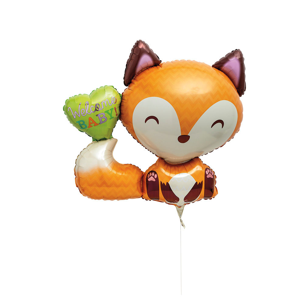 28" Giant Foil Fox "Welcome Baby" Balloon
