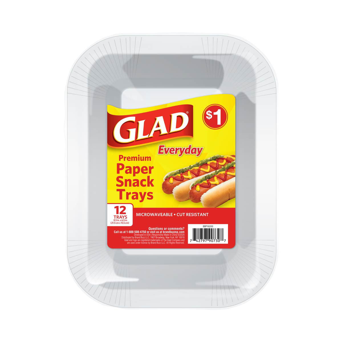 Glad White Premium Paper Snack Trays, 12 Count