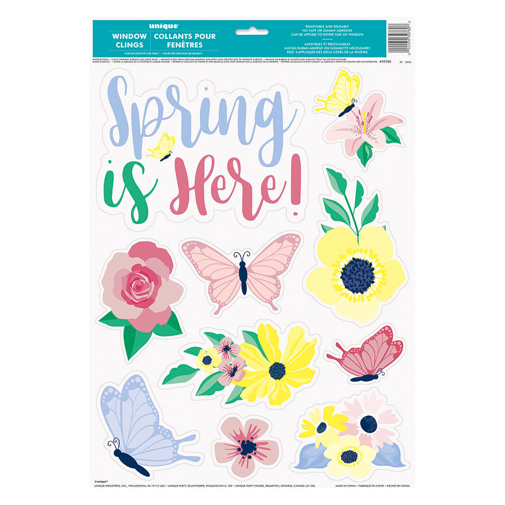 Pastel Floral Window Cling Sheet