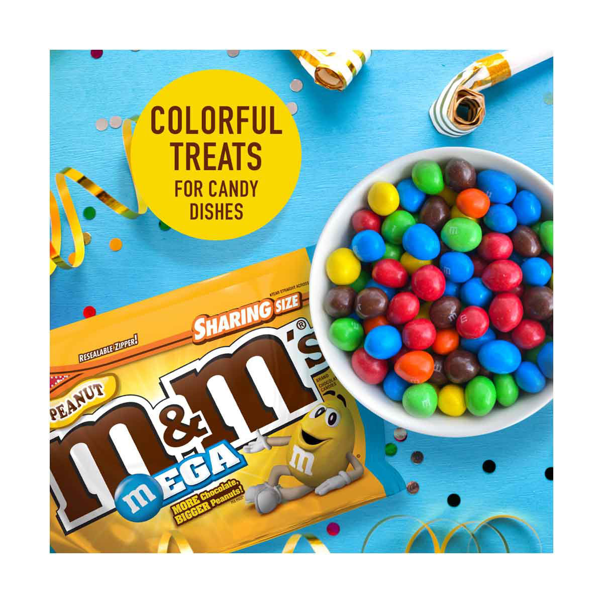 M&M's Mega Peanut Chocolate Candies, 9.6 oz.