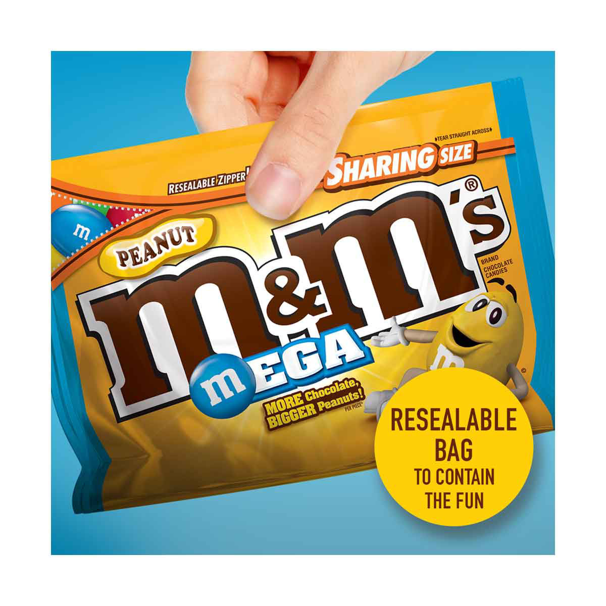 M&M's Mega Peanut Chocolate Candies, 9.6 oz.