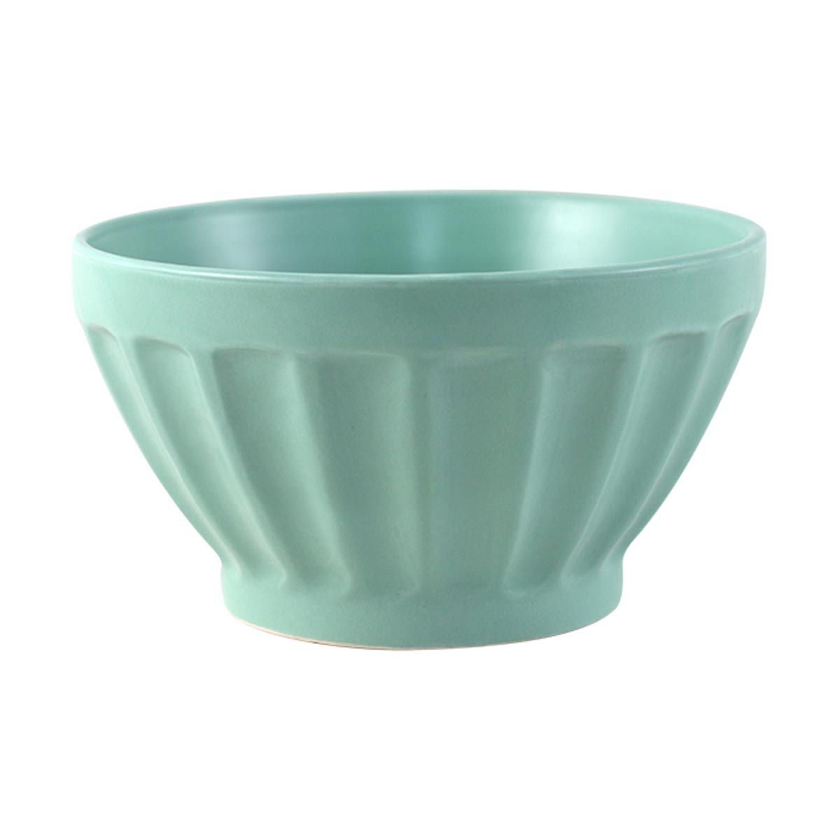 Paneled Pastel Green Ceramic Bowl, 5.5 in.
