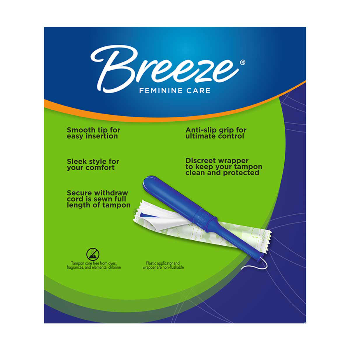 Breeze Unscented Tampons, Super Plus, 18 ct