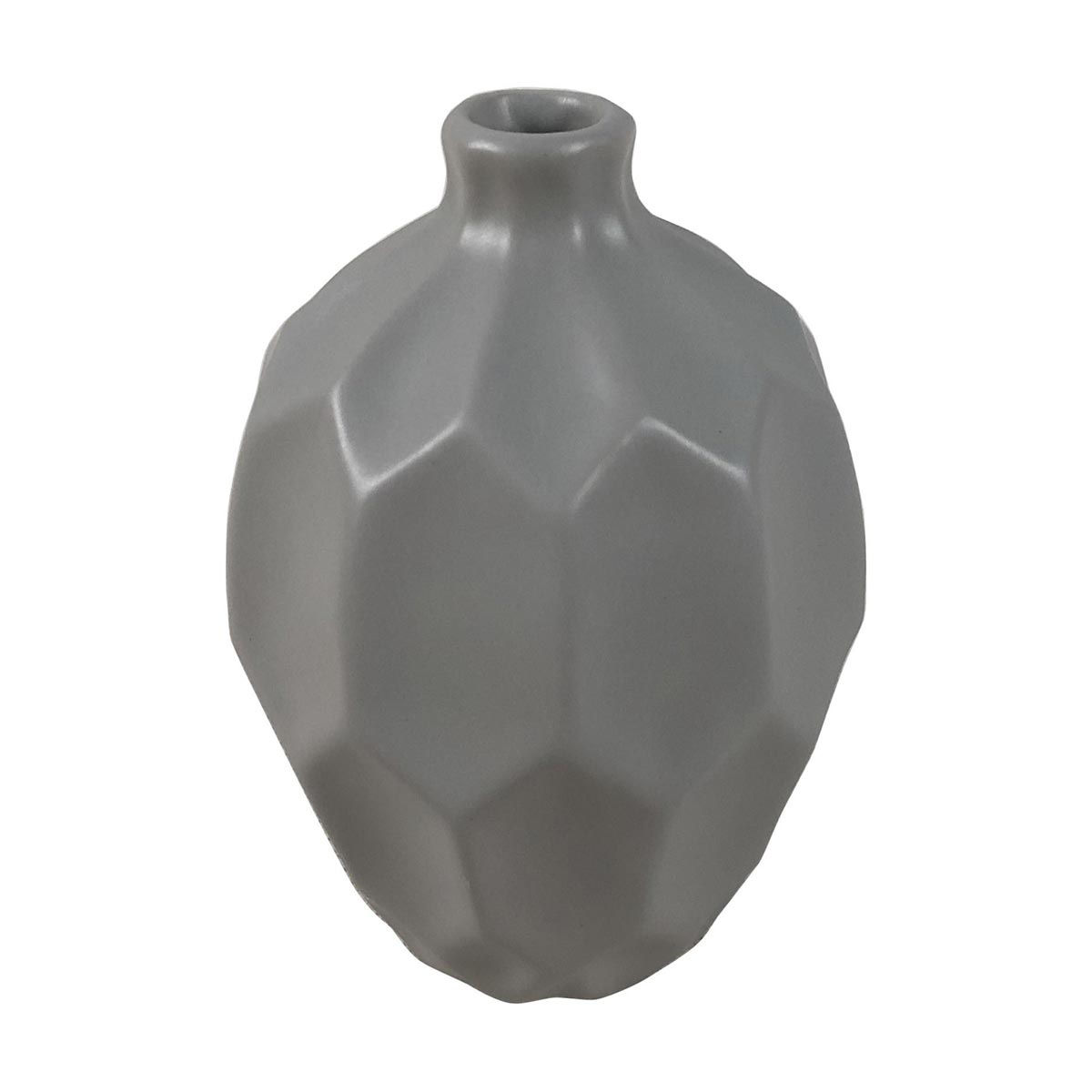 Gray Geometric Ceramic Decorative Vase, Tall