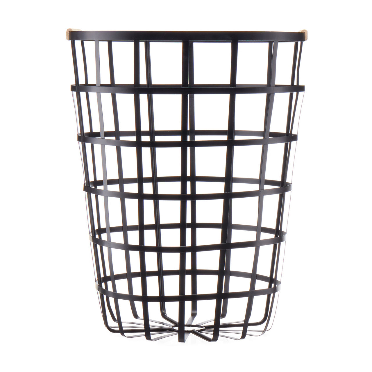 Tapered Metal Hamper with Wood Handles