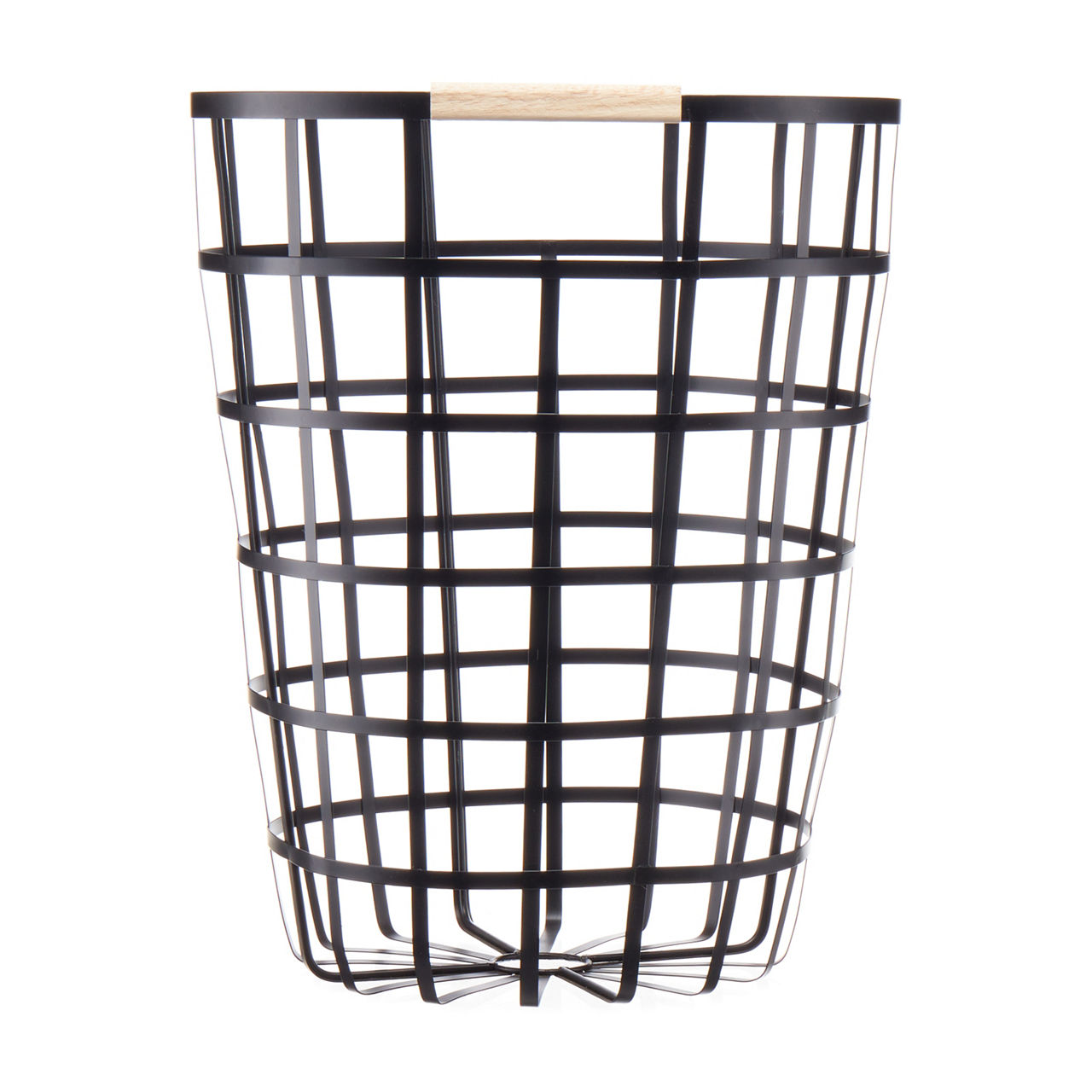 Tapered Metal Hamper with Wood Handles