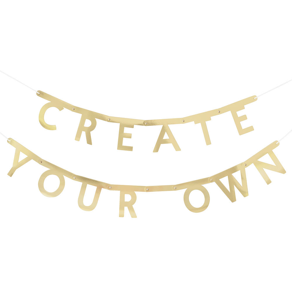 321 Party! Foil Gold Create Your Own Banner Kit