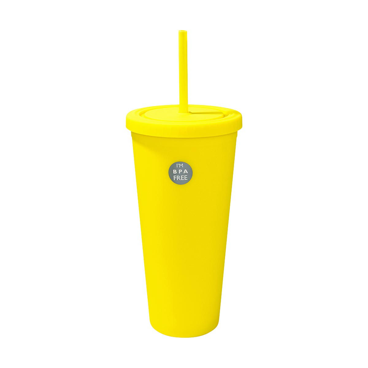 Neon Yellow Rubber Coated Tumbler, 24 oz.