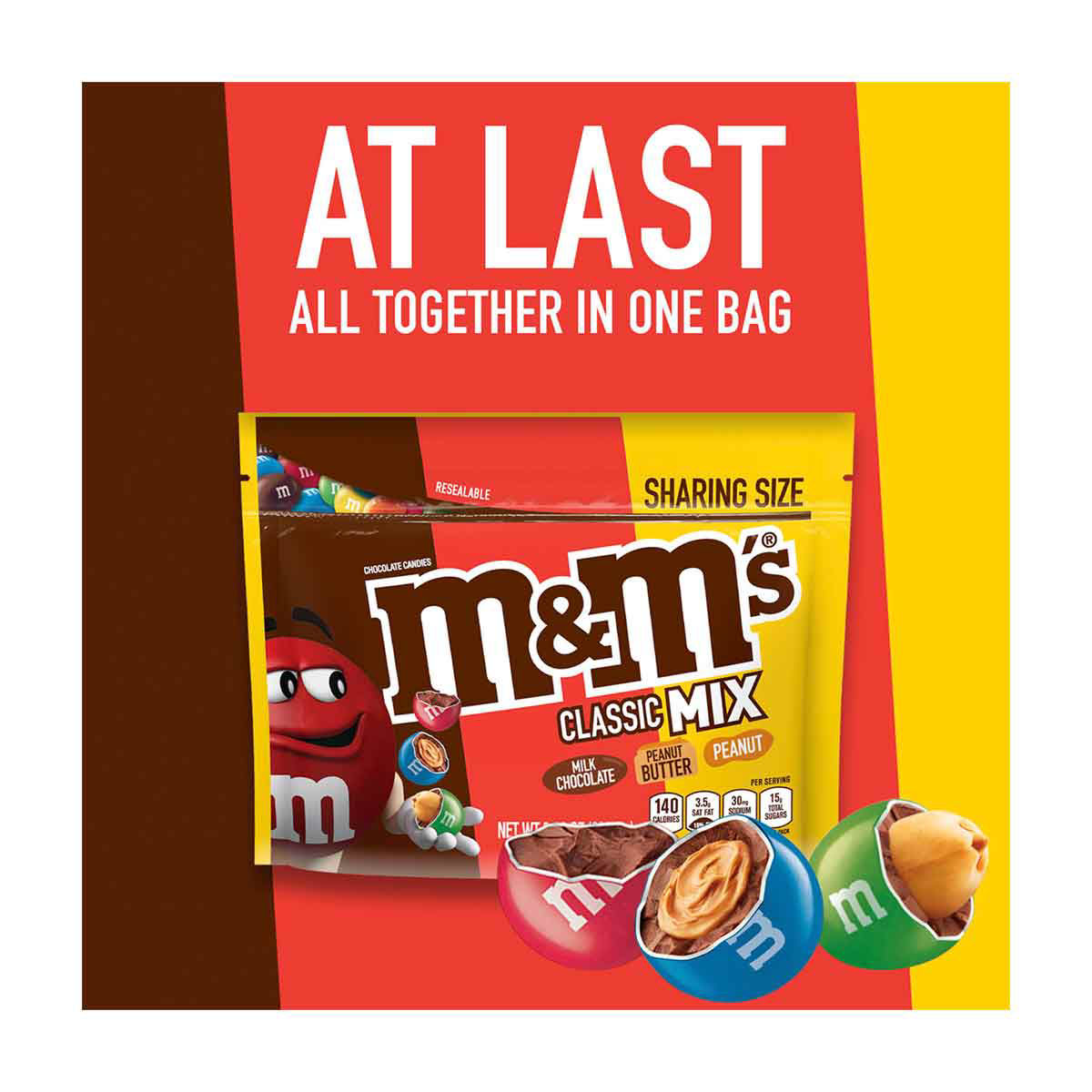 M&Ms M&M's Classic Mix Sharing Size Chocolate Candy, 8.3 oz. | Hamilton ...