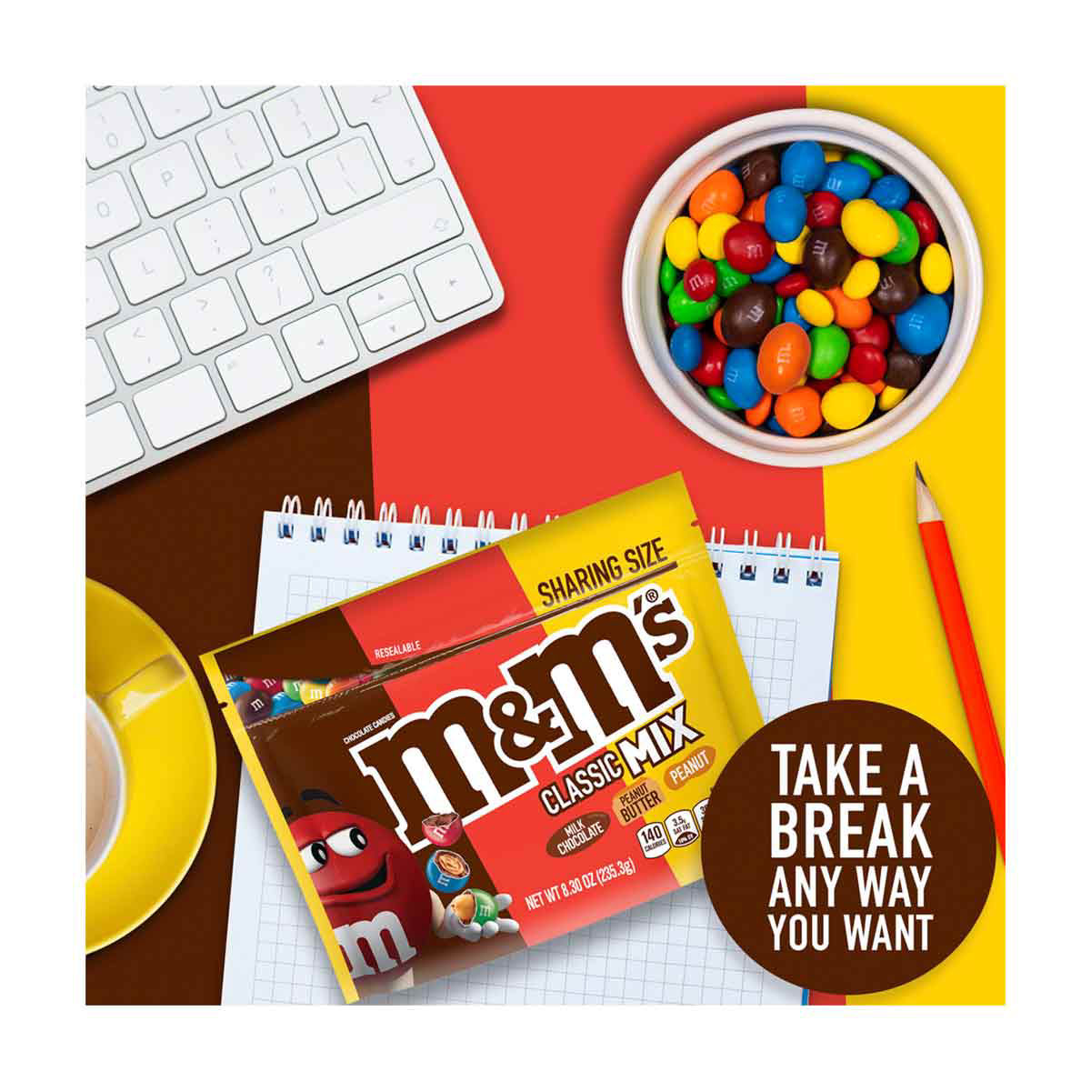 M&M's Classic Mix Sharing Size Chocolate Candy, 8.3 oz.