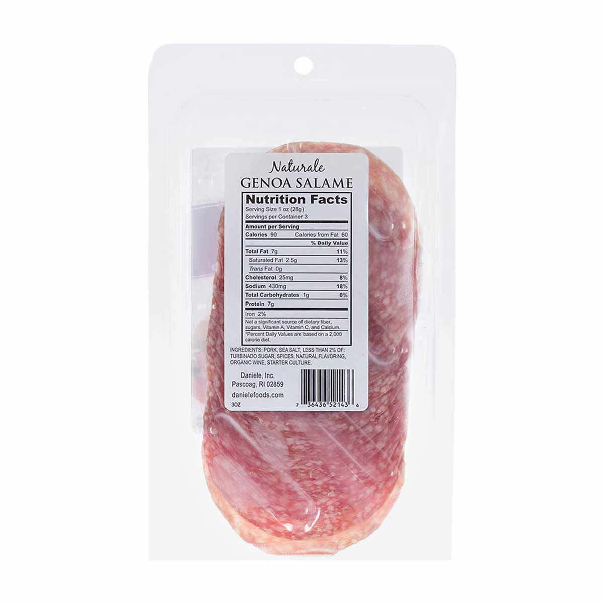 Daniele Genoa Salami Sliced, 3 oz.