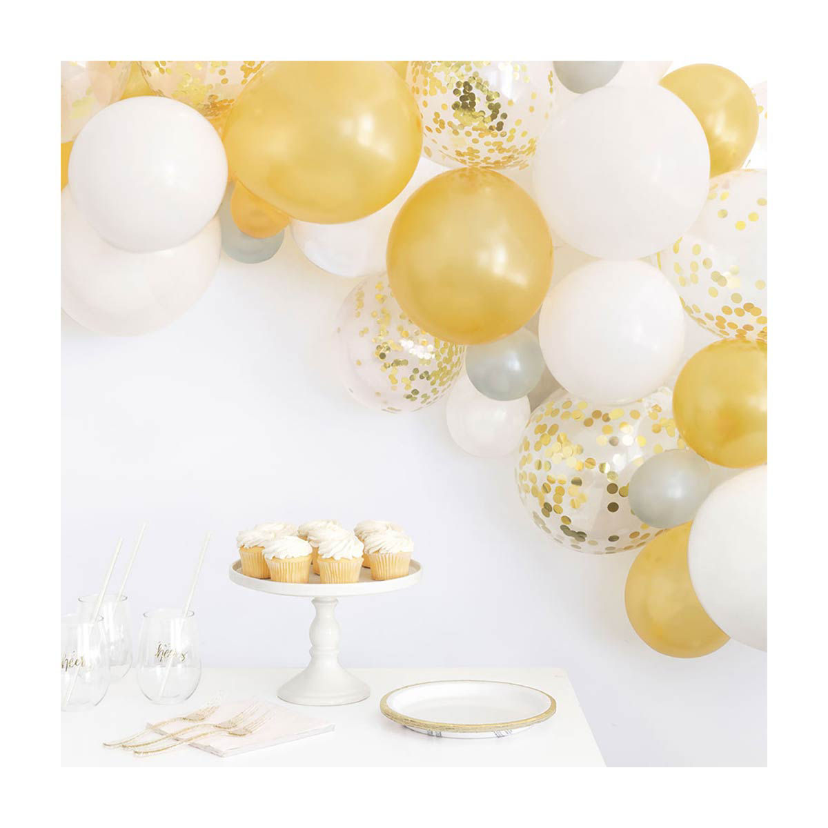 321 Party! Silver & Gold Balloon Arch Kit, 40 Piece | Hamilton Place