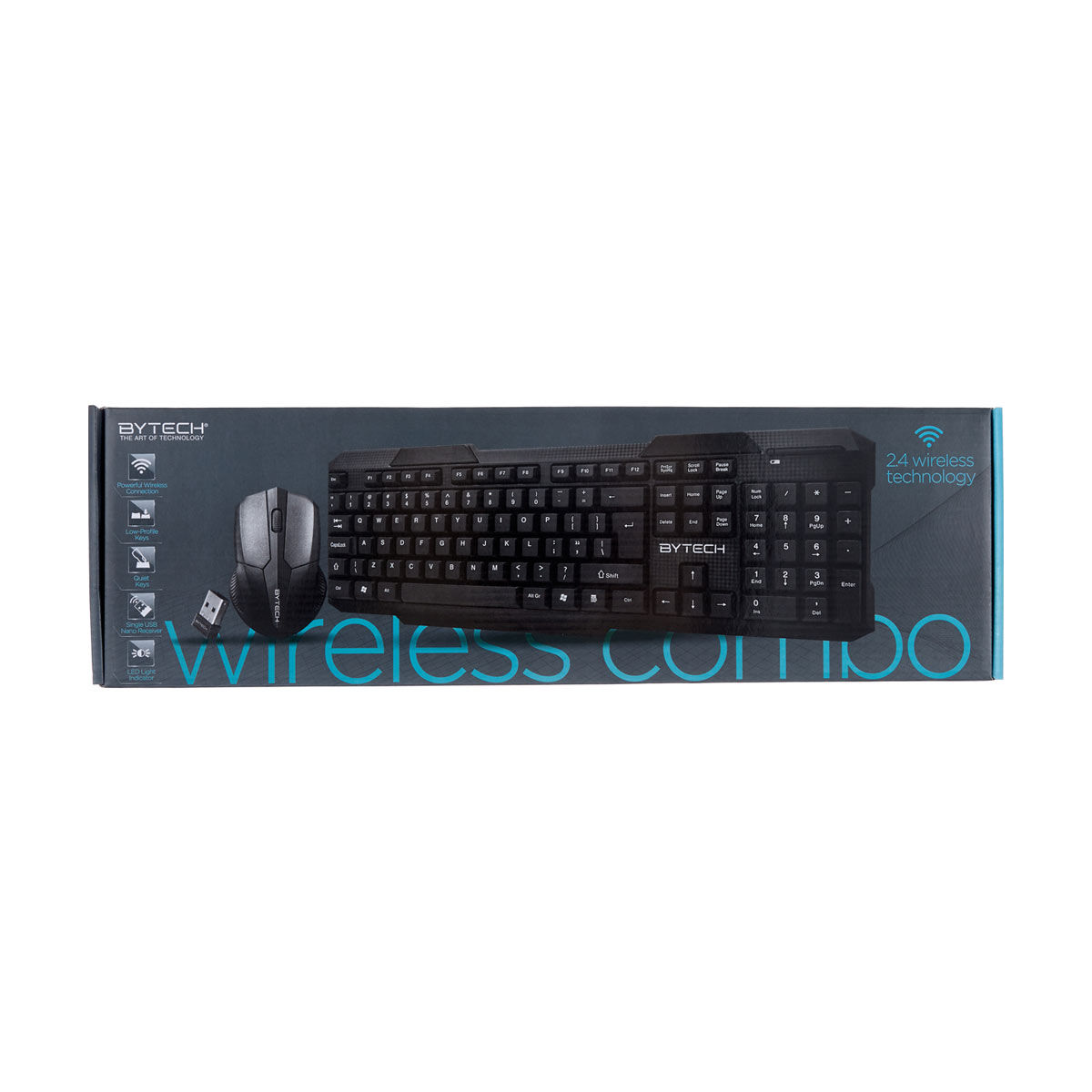 Bytech Wireless Keyboard and Mouse Combo, 2.4 G