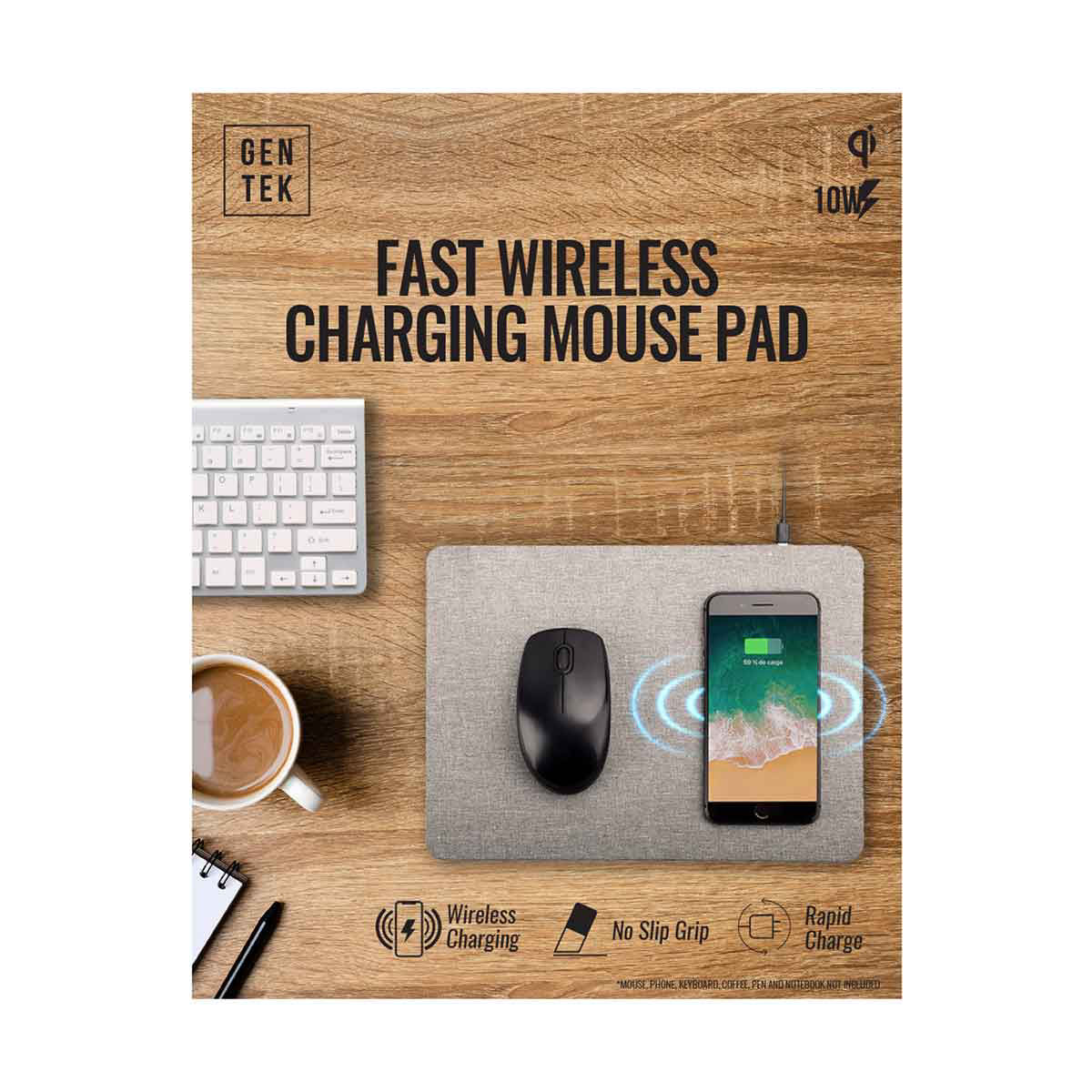 GenTek Fast Wireless Charging Mouse Pad