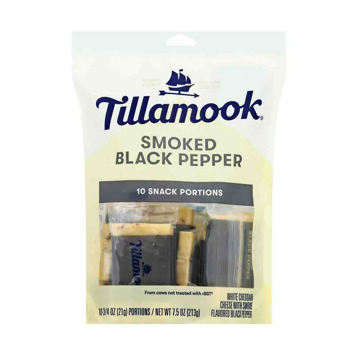 Tillamook Smoked Black Pepper Cheese Snack Sticks, 10 Count, 7.5 oz.