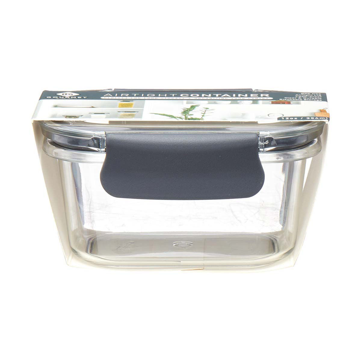 Gourmet Kitchen Airtight Food Container with Gray Lid, 12 oz.