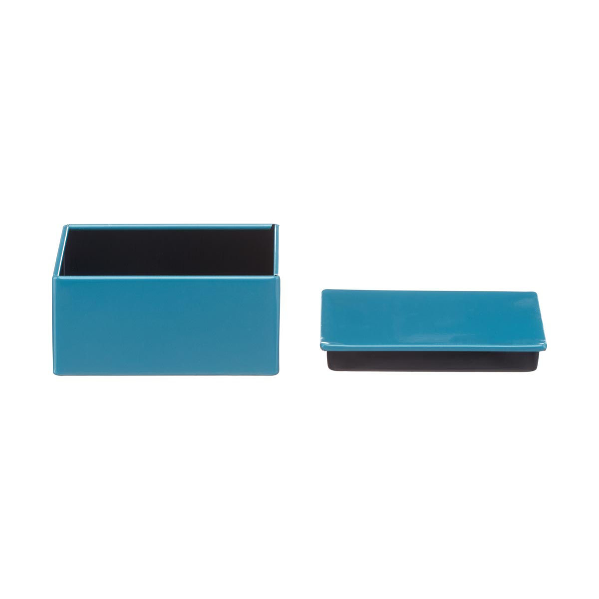 Square Blue and Black Mini Metal Storage Box