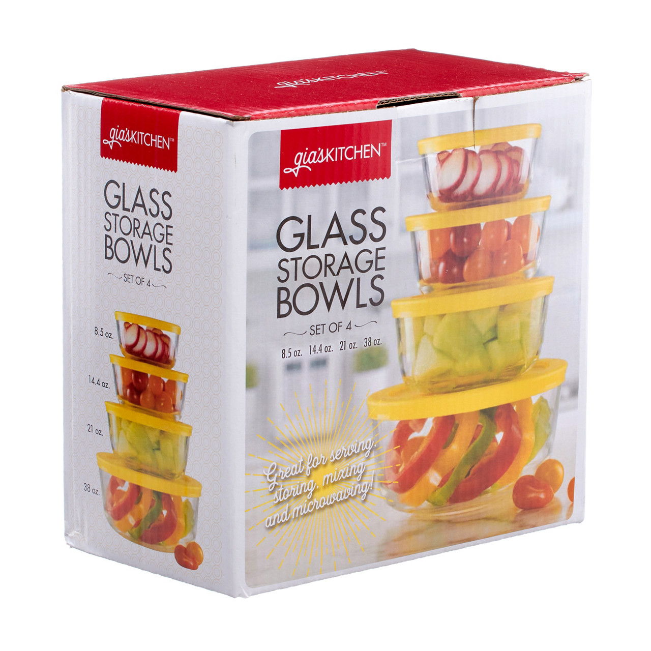 Glass Storage Bowls, Set of 4