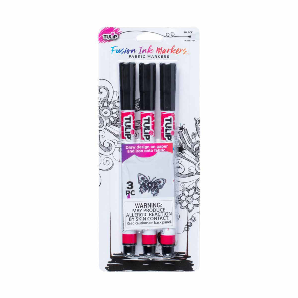Tulip Sublimation Fabric Marker, Black, 3 Pack